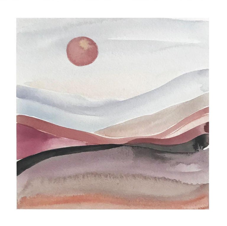Aubrienne Bergeron - Painted Moon 5 - Watercolour, Fine Art Paper ...