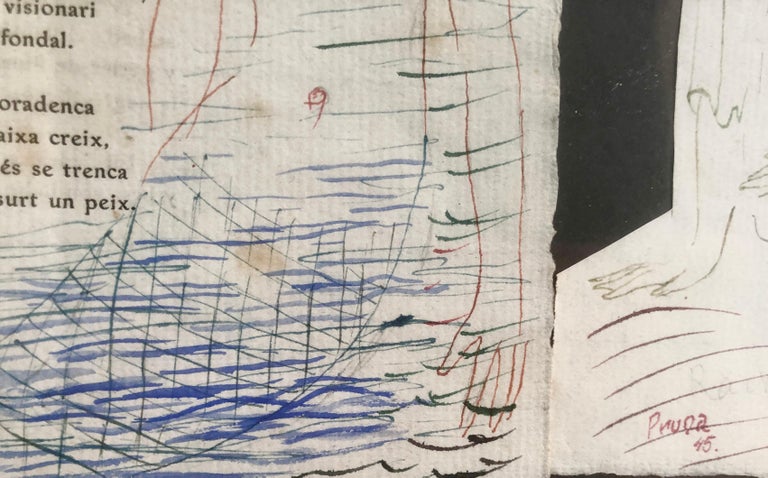 Pere Pruna y Ocerans - two drawings colored inks nude For Sale at 1stDibs