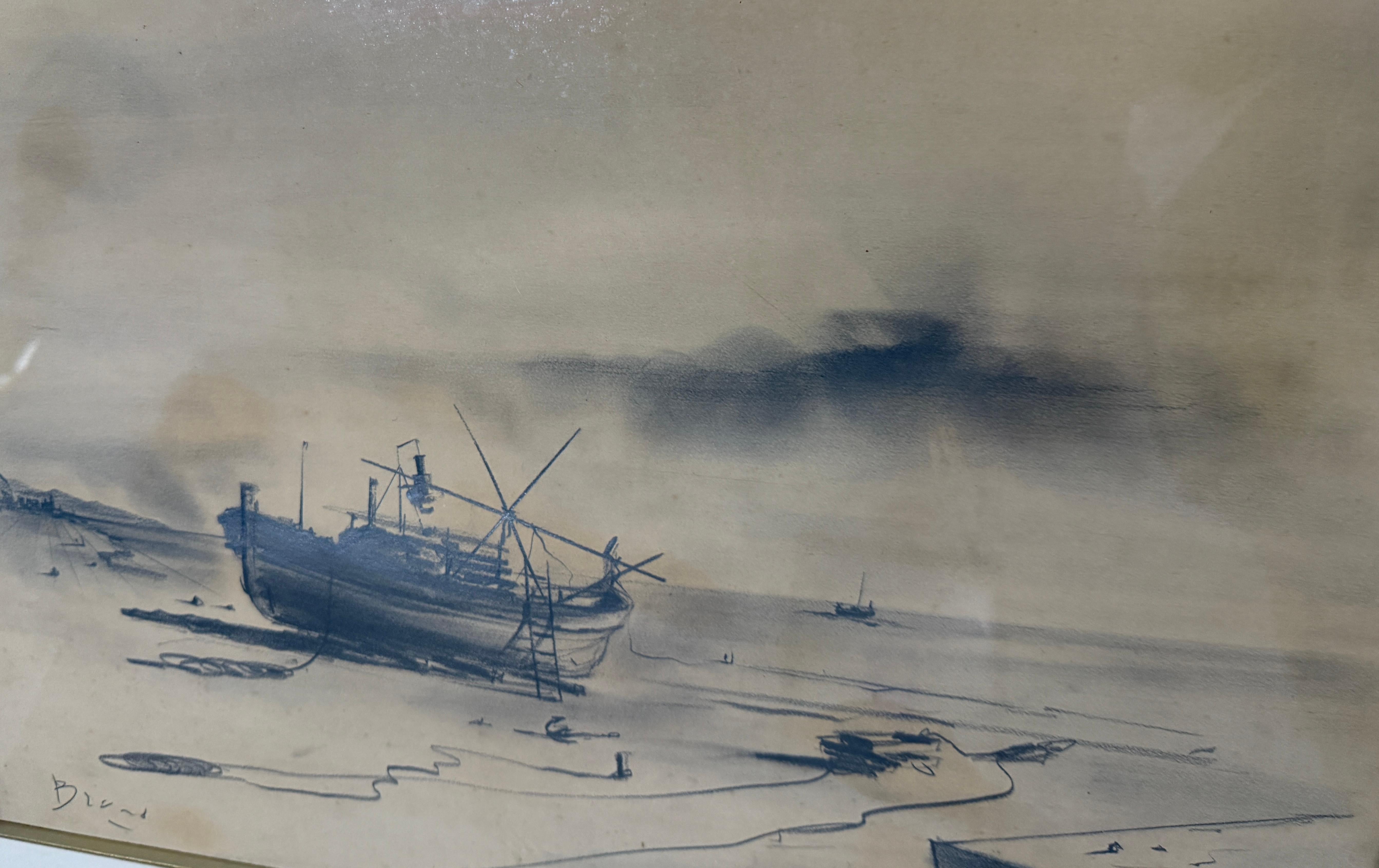 Francesc Ferret Farreras Bruno - Atmospheric Mediterranean Boat Drawing ...