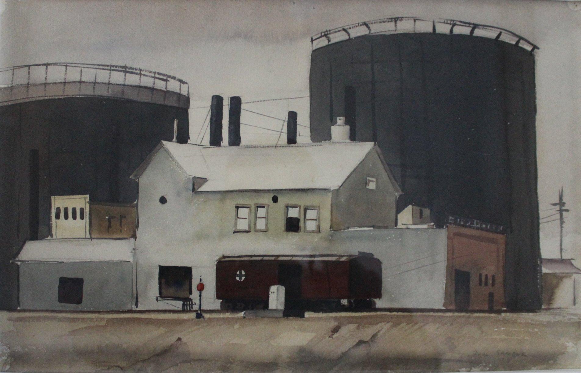 Paul Sample - "Lime Hydrator," Precisionist Modernist Industrial ...