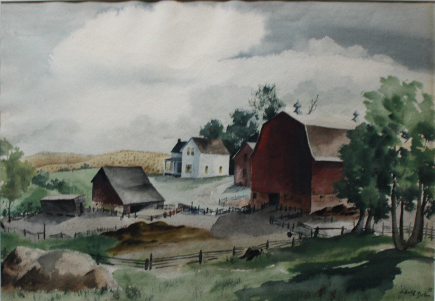 Adolf Dehn - "Deserted Farmyard, Minnesota, 1938, " Rural Midwestern ...