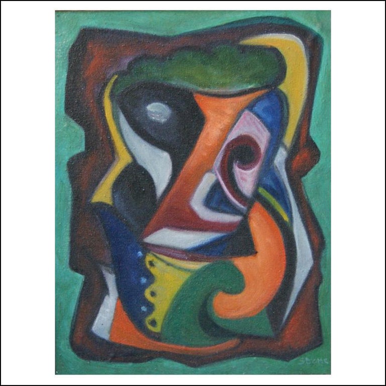 Louis Stone - MODERNIST ABSTRACT Mid-Century New Hope Non-Objective oil ...