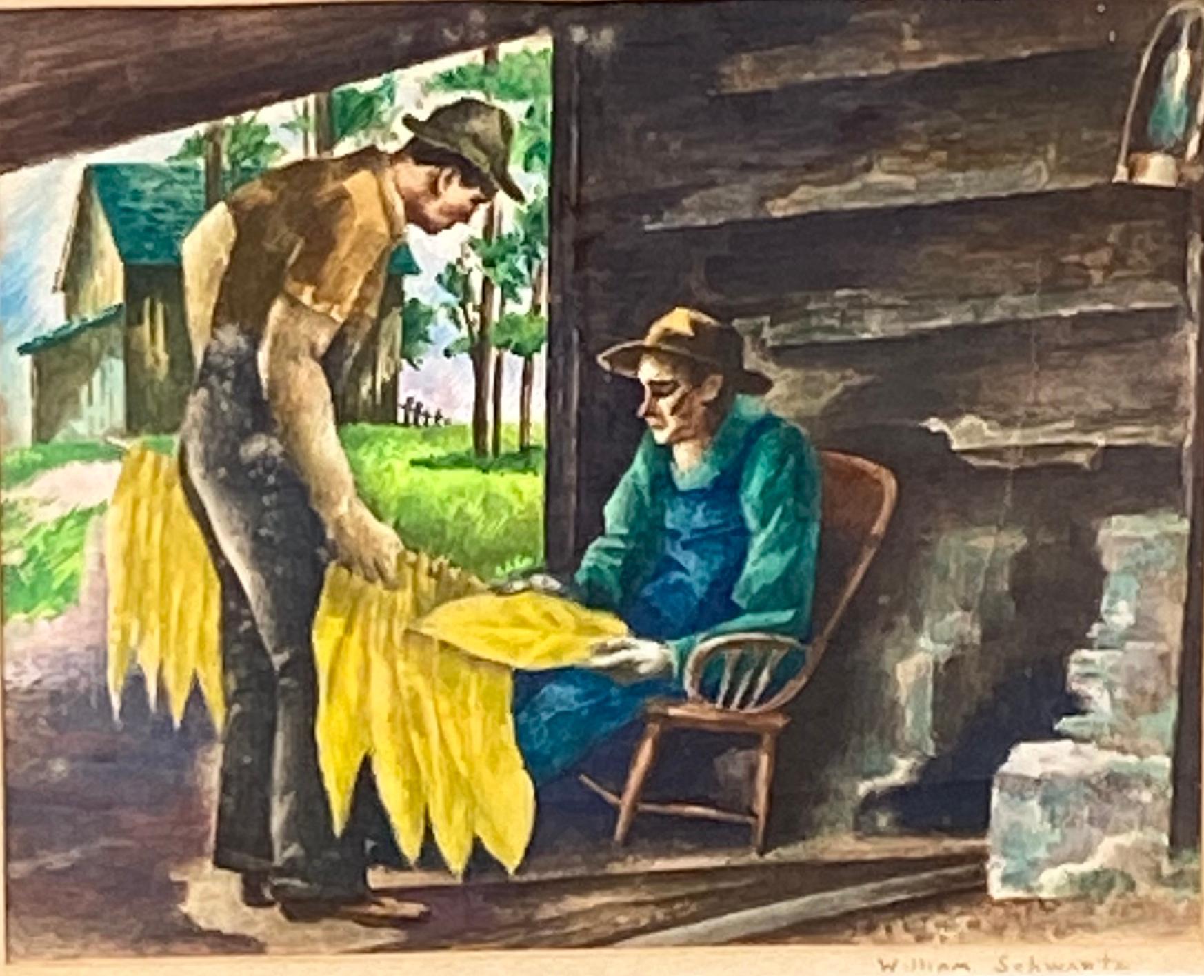 William Schwartz - Prime Grade -WPA drawing 1930s 1940s Modern Work on ...