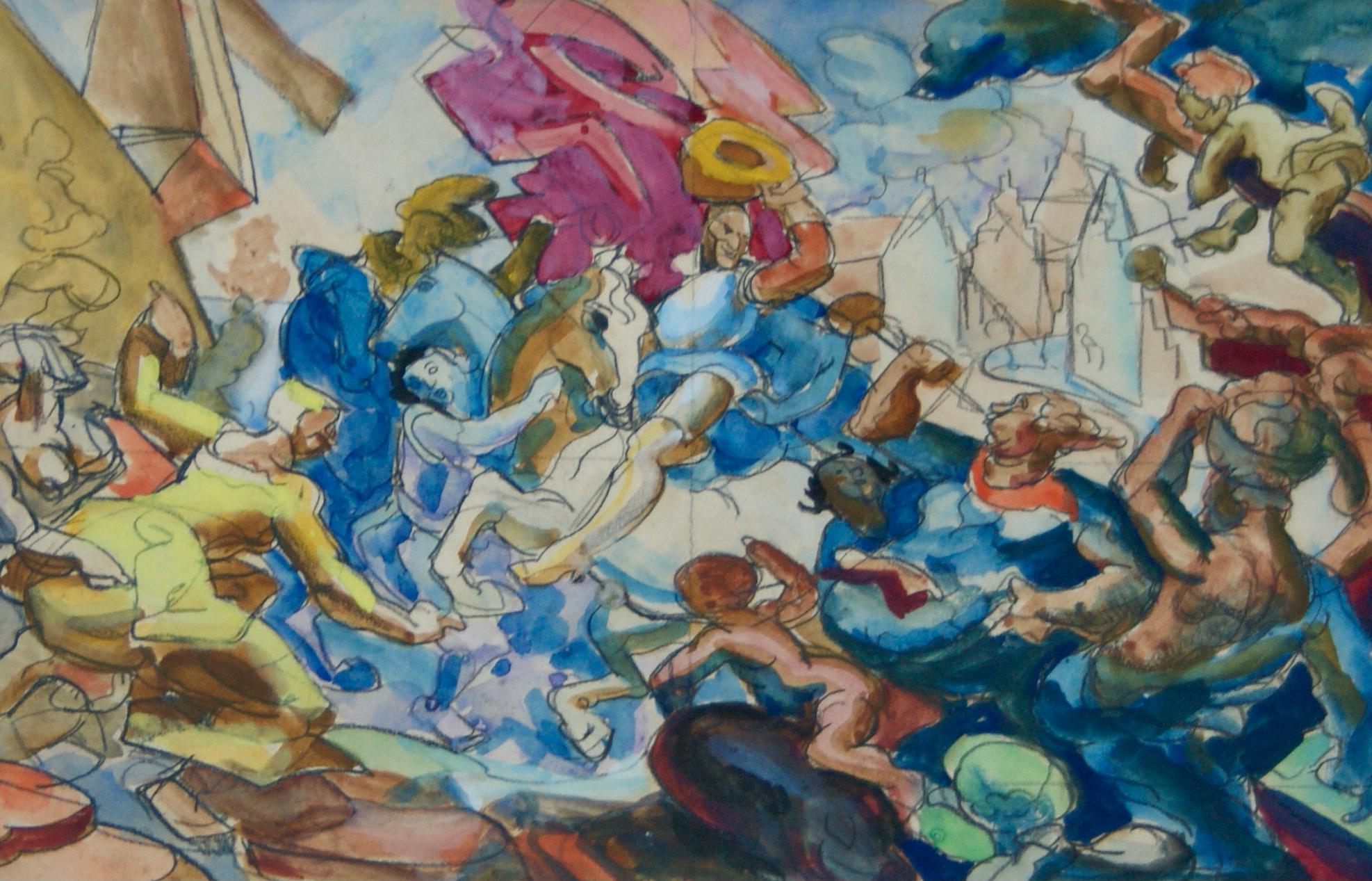 James Daugherty - Knickerbocker Mural Study WPA Modernism 20th Century ...