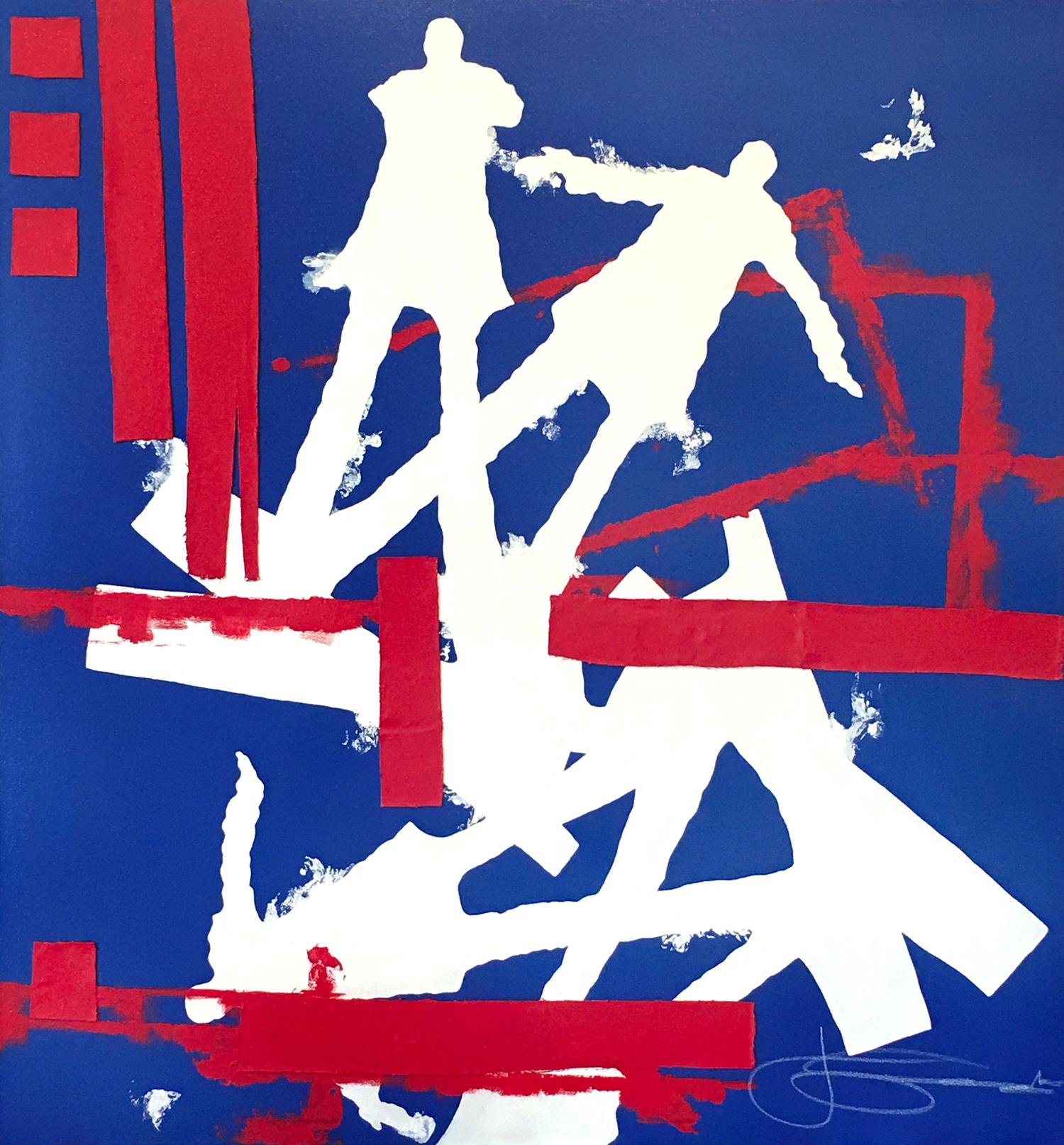 Joan Scheibel - "Beginning 2" Contemporary Abstract Mixed Media Framed ...