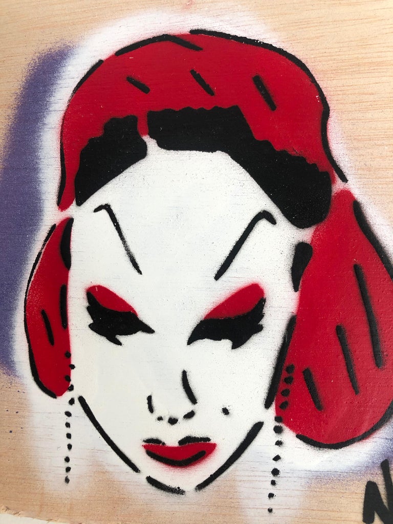 Jeremy Novy - "Divine"-Stencil and Spray Paint on Wood For Sale at 1stDibs