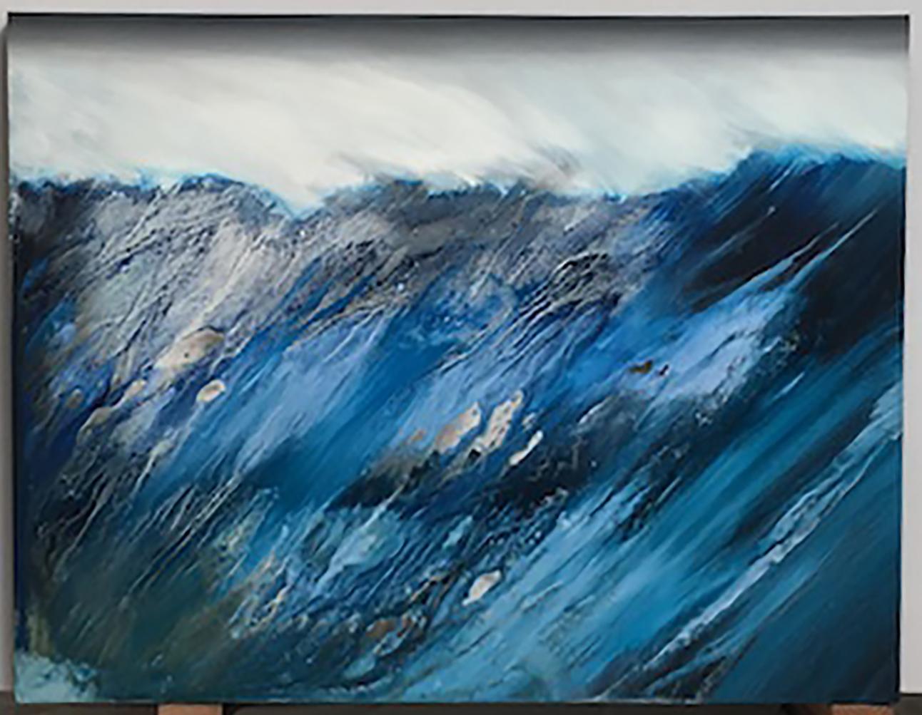 Mb Boissonnault - "Warming" Abstract Contemporary Art, Oil on Synthetic ...