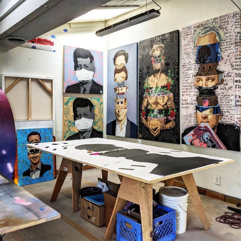 Kar-Part - "Tank Painter" Aerosol on Canvas For Sale at 1stDibs