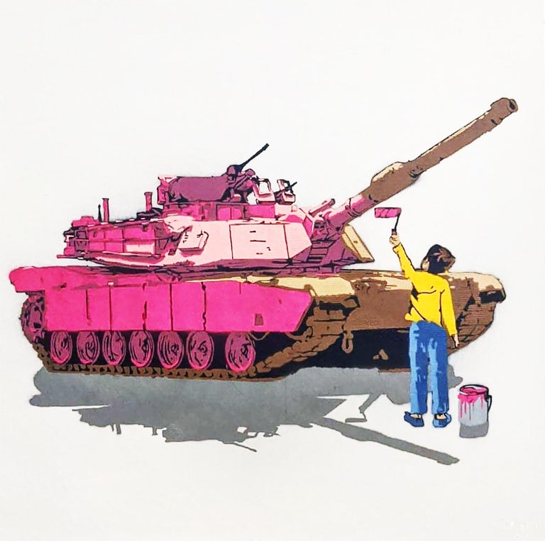 Kar-Part - "Tank Painter" Aerosol on Canvas For Sale at 1stDibs