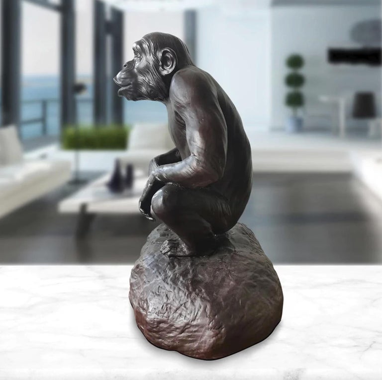 Gillie and Marc Schattner - Authentic Bronze Chimp Hooting Medium ...
