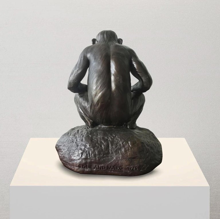 Gillie and Marc Schattner - Authentic Bronze Chimp Hooting Medium ...