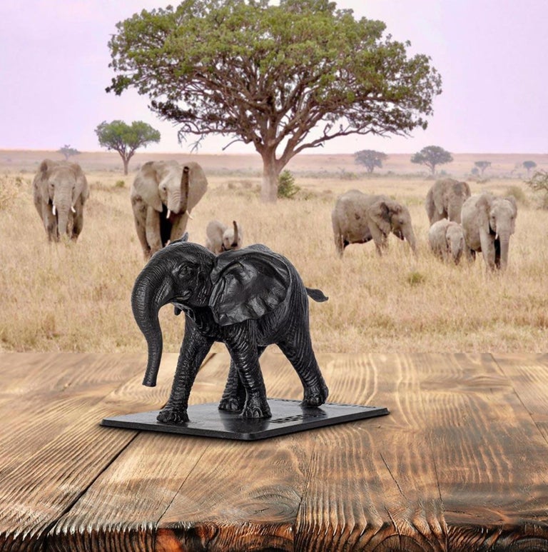 Gillie and Marc Schattner - Authentic Bronze Orphan Mbegu Elephant ...