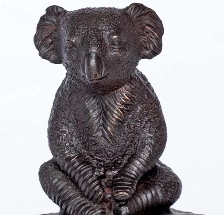 Gillie and Marc Schattner - Authentic Bronze Lewis the koala on log ...