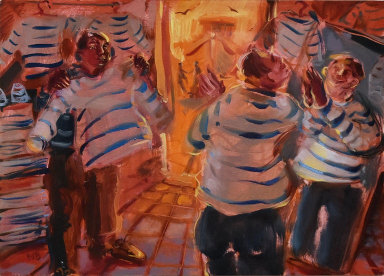 Nicola Bealing - The Breton Shirt Shop by Nicola Bealing- Oil Paint ...