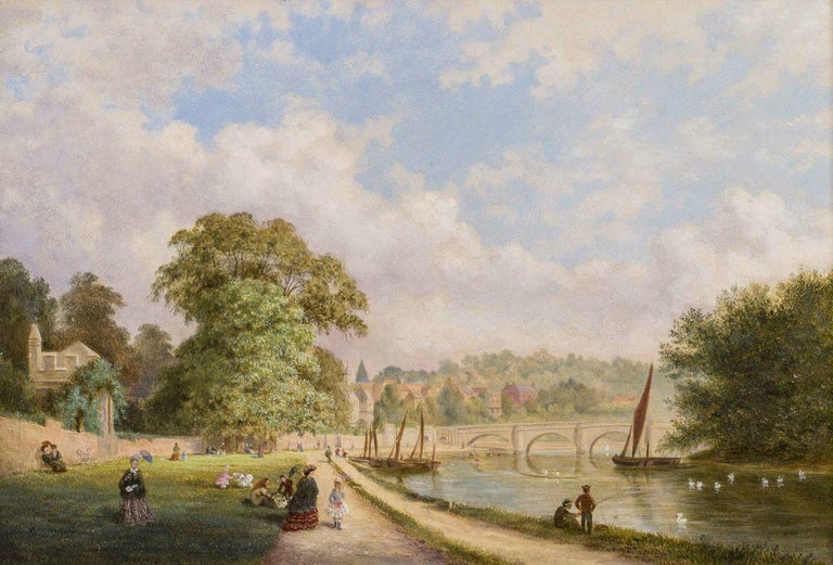 George Henry Burgess - The Old Bridge, Richmond Hill, 1872 by George ...