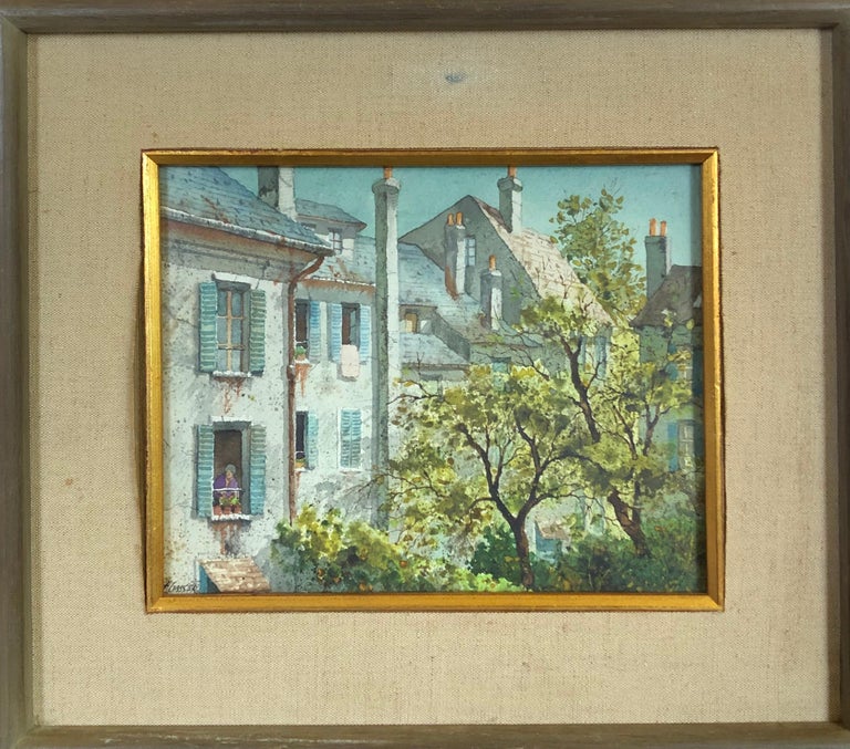 Henry Martin Gasser - Backyard In Paris For Sale at 1stDibs