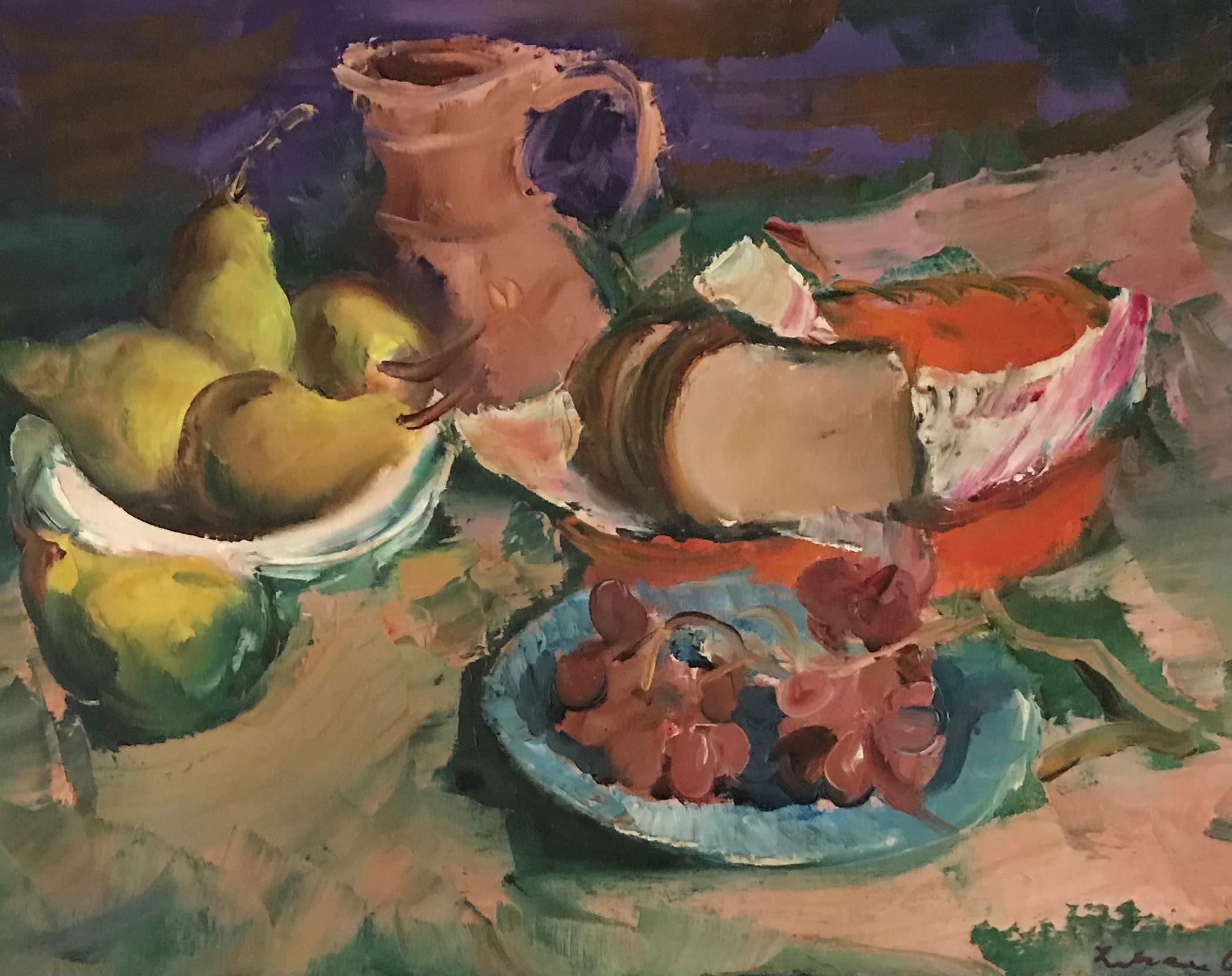 Gustav Likan - Vintage Modernist Tropical Harbor View by Gustav Likan ...