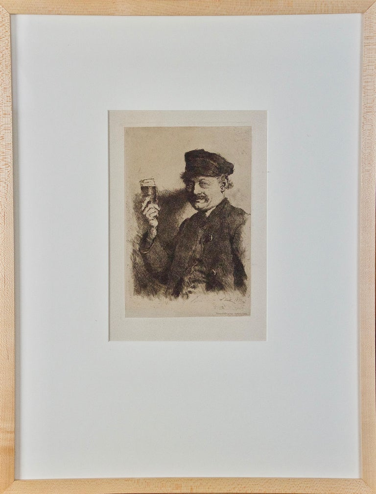 Wilhelm Maria Hubertus Leibl - 19th Century Etching Der Trinker (The ...