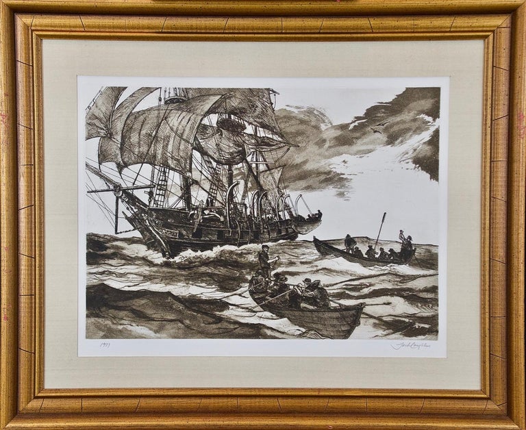 Jack Coughlin - A Set of Three Copperplate Etchings of Whaling Scenes ...