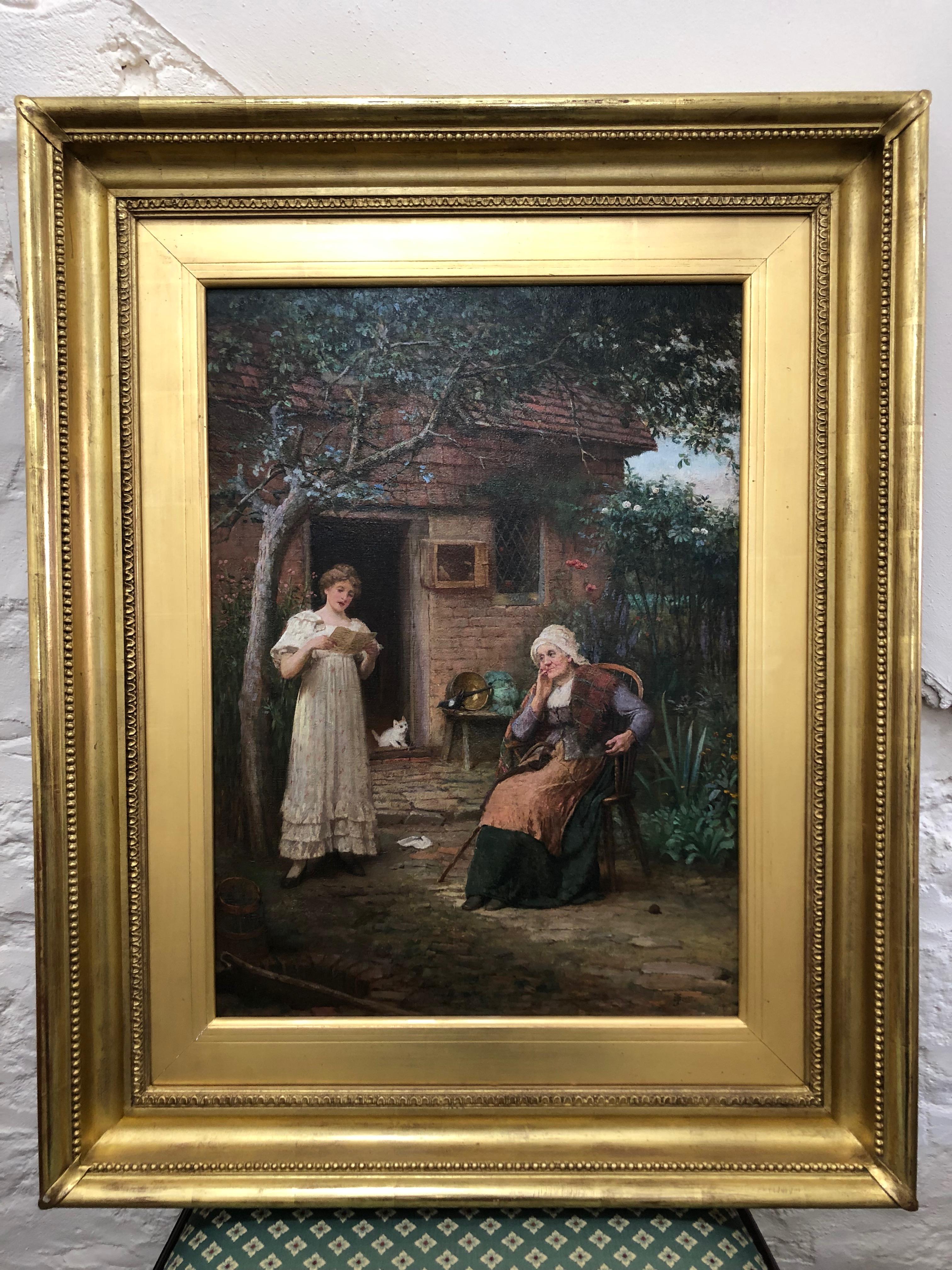 Unknown - News From Afar - Large Victorian Oil on Canvas by John Scott ...