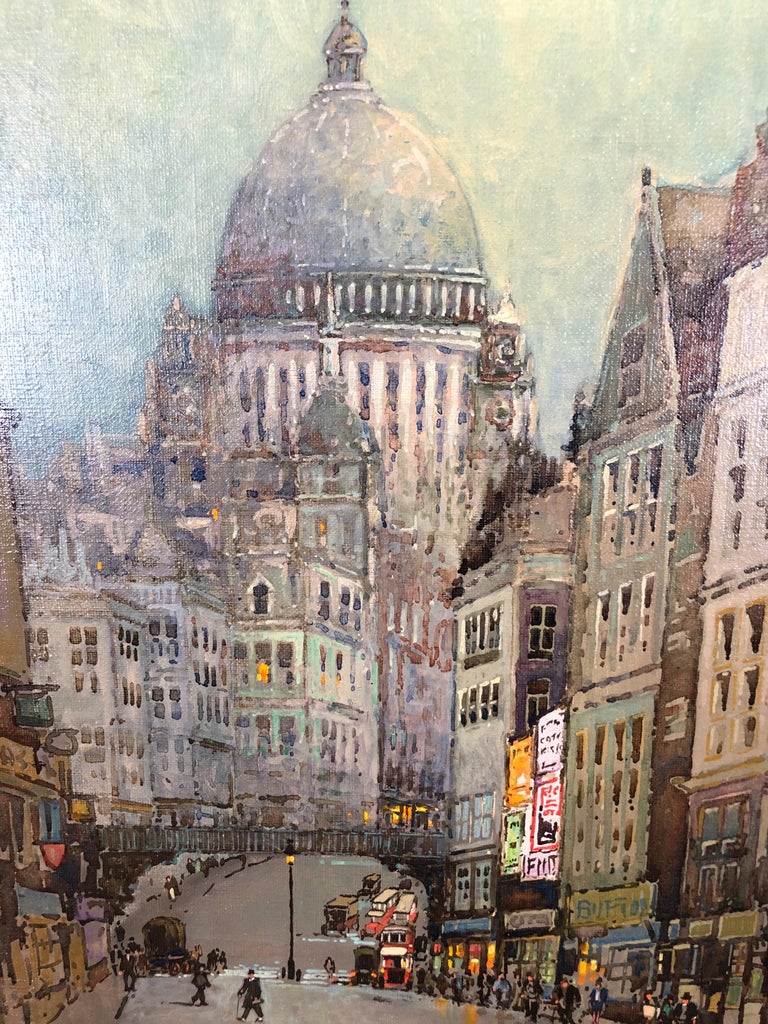 Godwin Bennett - St Pauls and Ludgate Hill - Oil Painting, London ...