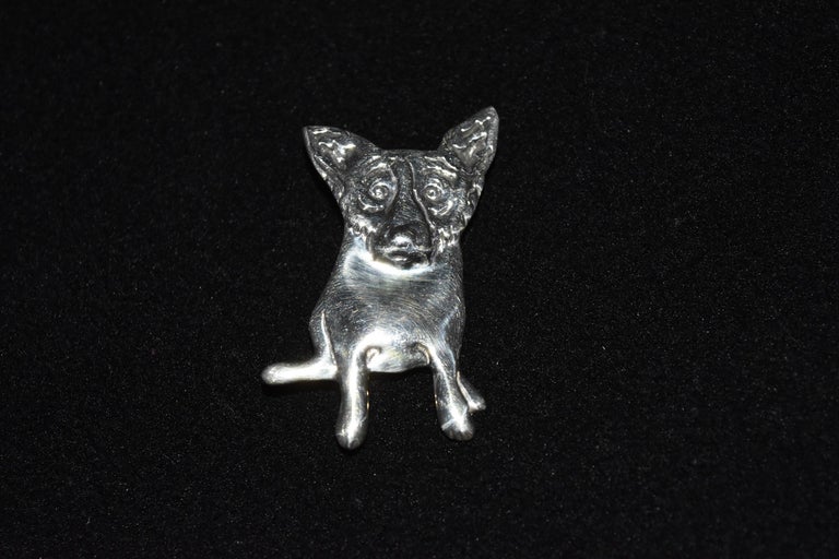 George Rodrigue - Blue Dog Sterling Silver Single Dog Pin with ...