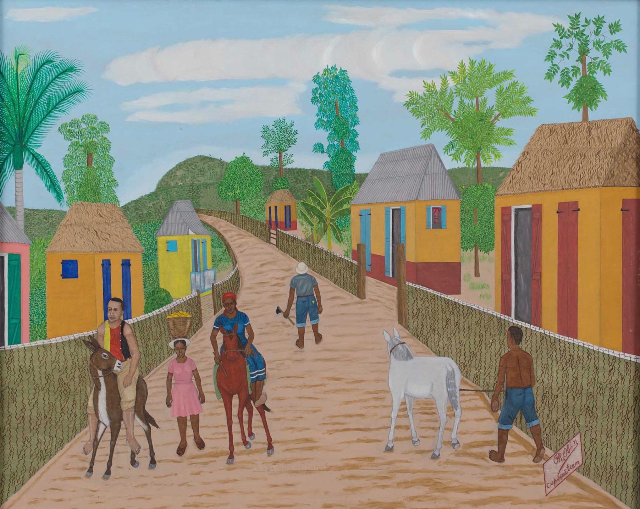 Philomé Obin - Sur la route de Carrefour des Peres, Haitian Art, Haiti ...