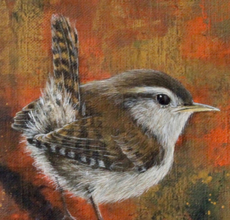 Helen Welsh - Wren on coloured background - Realistic Painting by Helen ...