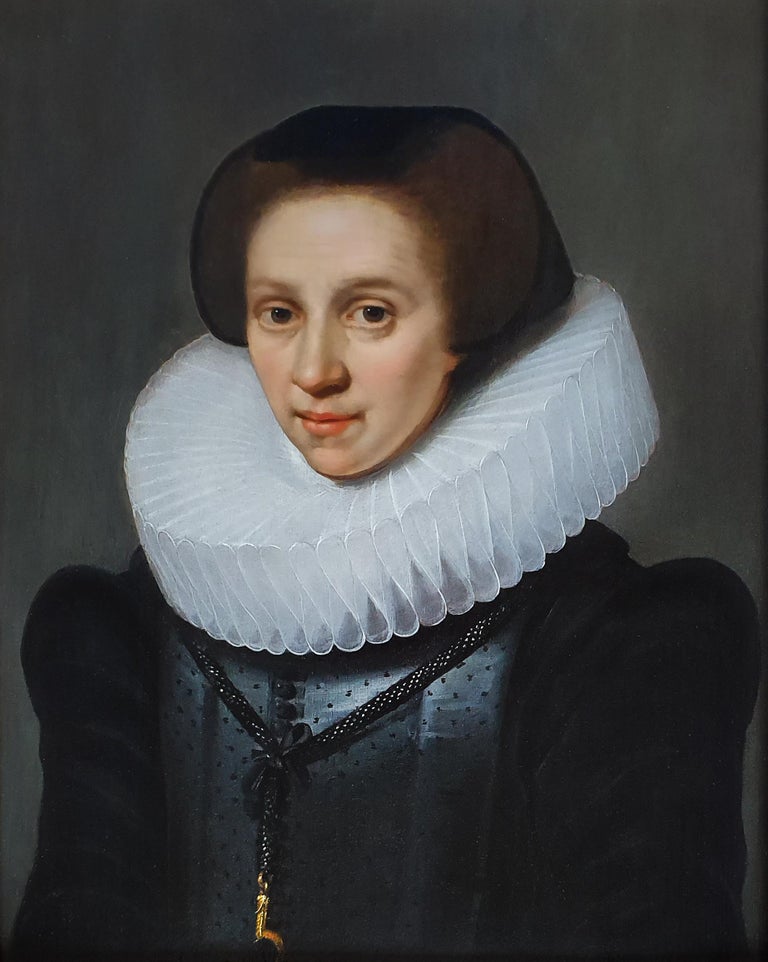 Portrait of a Lady with Cartwheel Ruff, Dutch Golden Age, Antique Oil ...