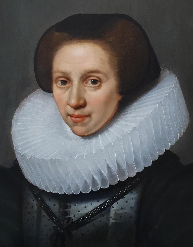 Portrait of a Lady with Cartwheel Ruff, Dutch Golden Age, Antique Oil ...
