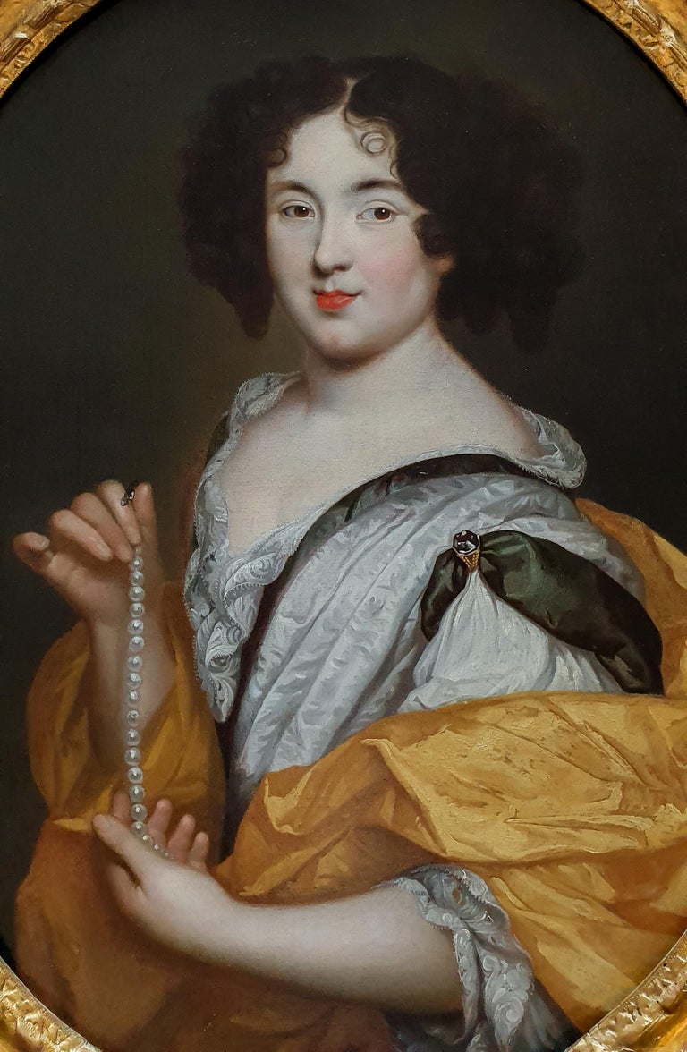 (Studio of) Pierre Mignard - Portrait of Marie Mancini Holding a String ...