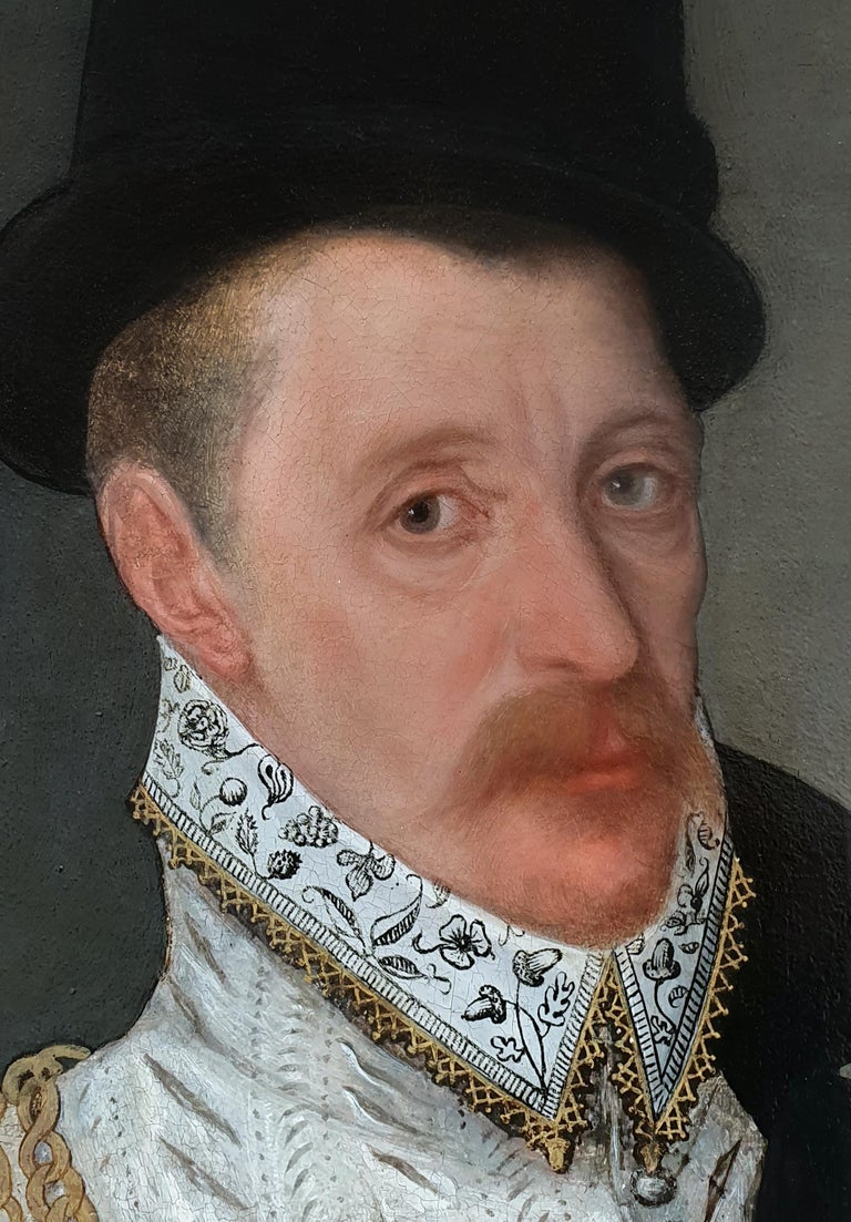Portrait of Richard Tomkins (c.1532-1603), Elizabethan oil on panel at ...