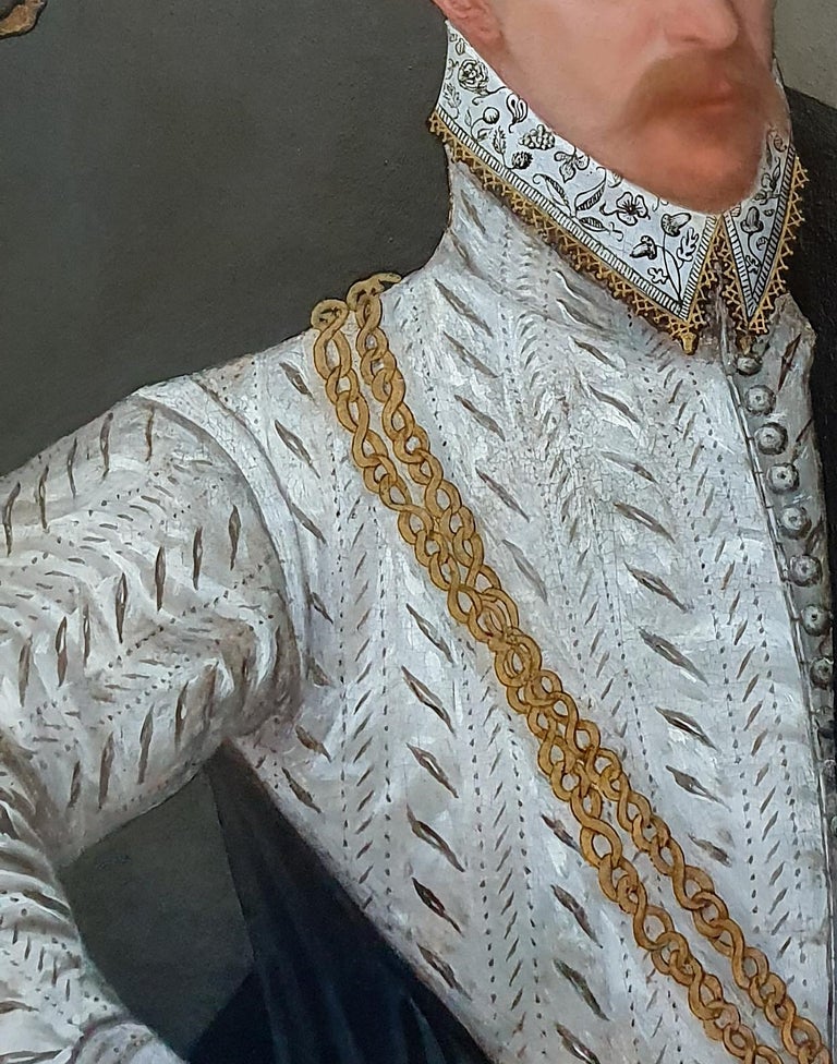 Portrait of Richard Tomkins (c.1532-1603), Elizabethan oil on panel at ...