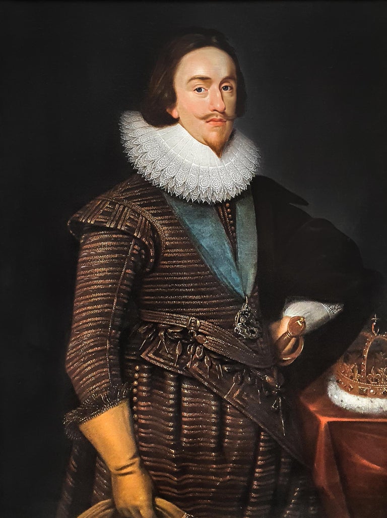 (Studio of) Daniel Mytens - Portrait of King Charles I c.1633; Antique ...