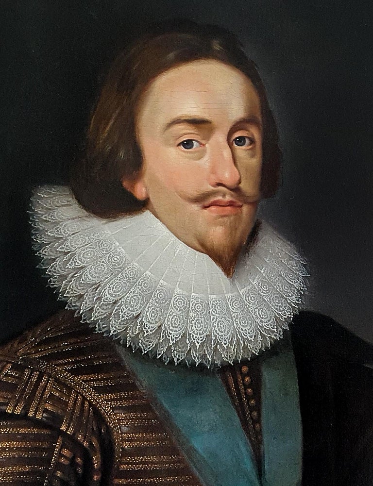 (Studio of) Daniel Mytens - Portrait of King Charles I c.1633; Antique ...