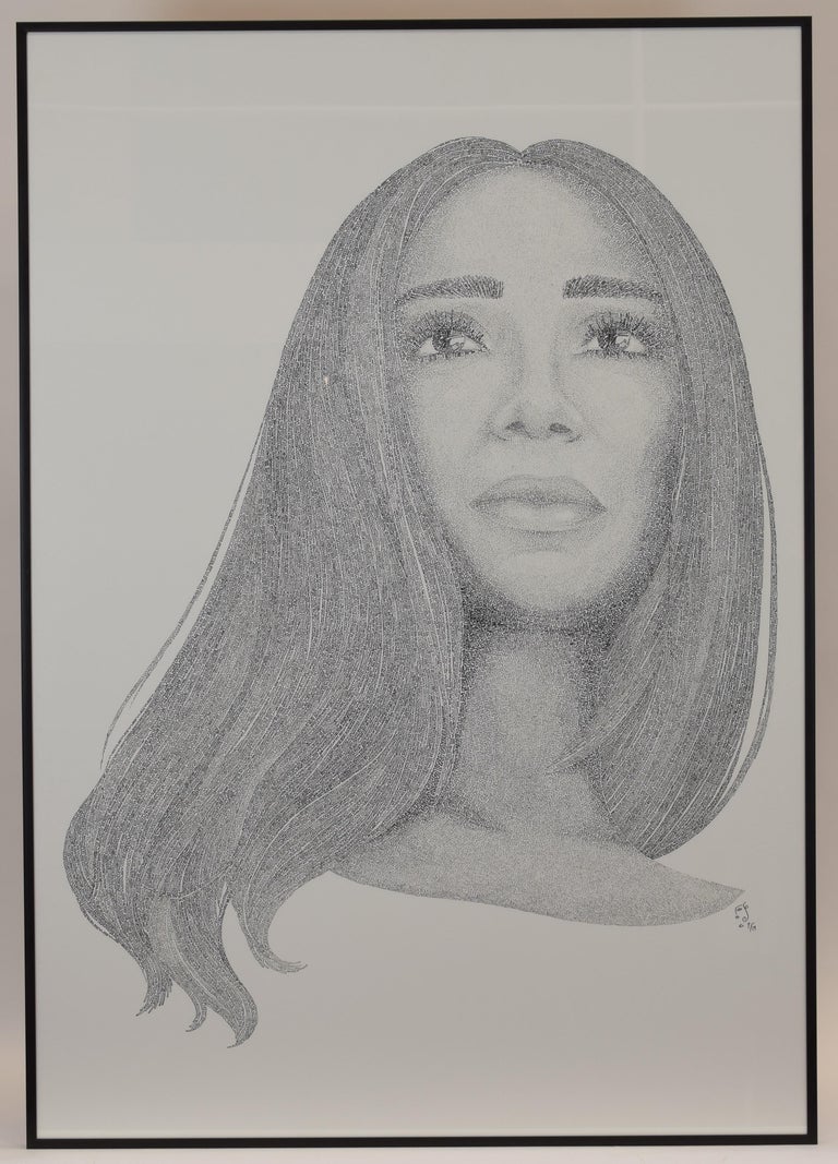 Nazli Nabet - Me (Nazli) - Ink on Paper, Portrait, Maze, Dutch, Persian ...
