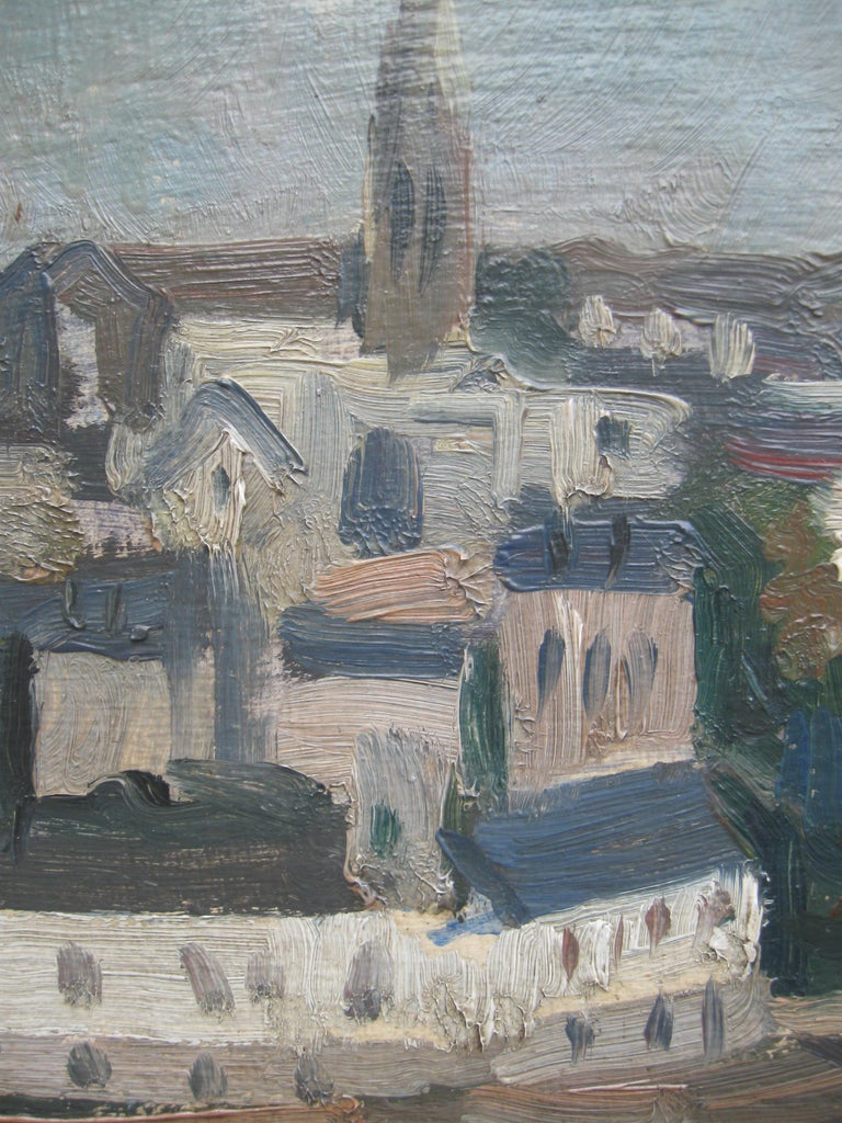 Frank Barrington Craig - 'View of a Port, Brittany' large oil circa ...