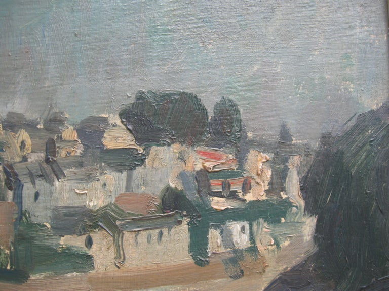 Frank Barrington Craig - 'View of a Port, Brittany' large oil circa ...