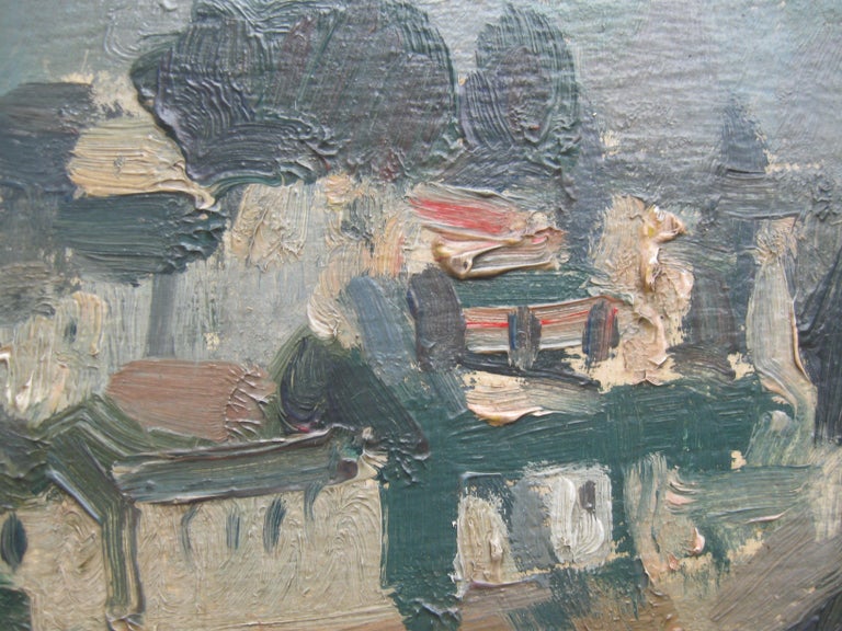 Frank Barrington Craig - 'View of a Port, Brittany' large oil circa ...