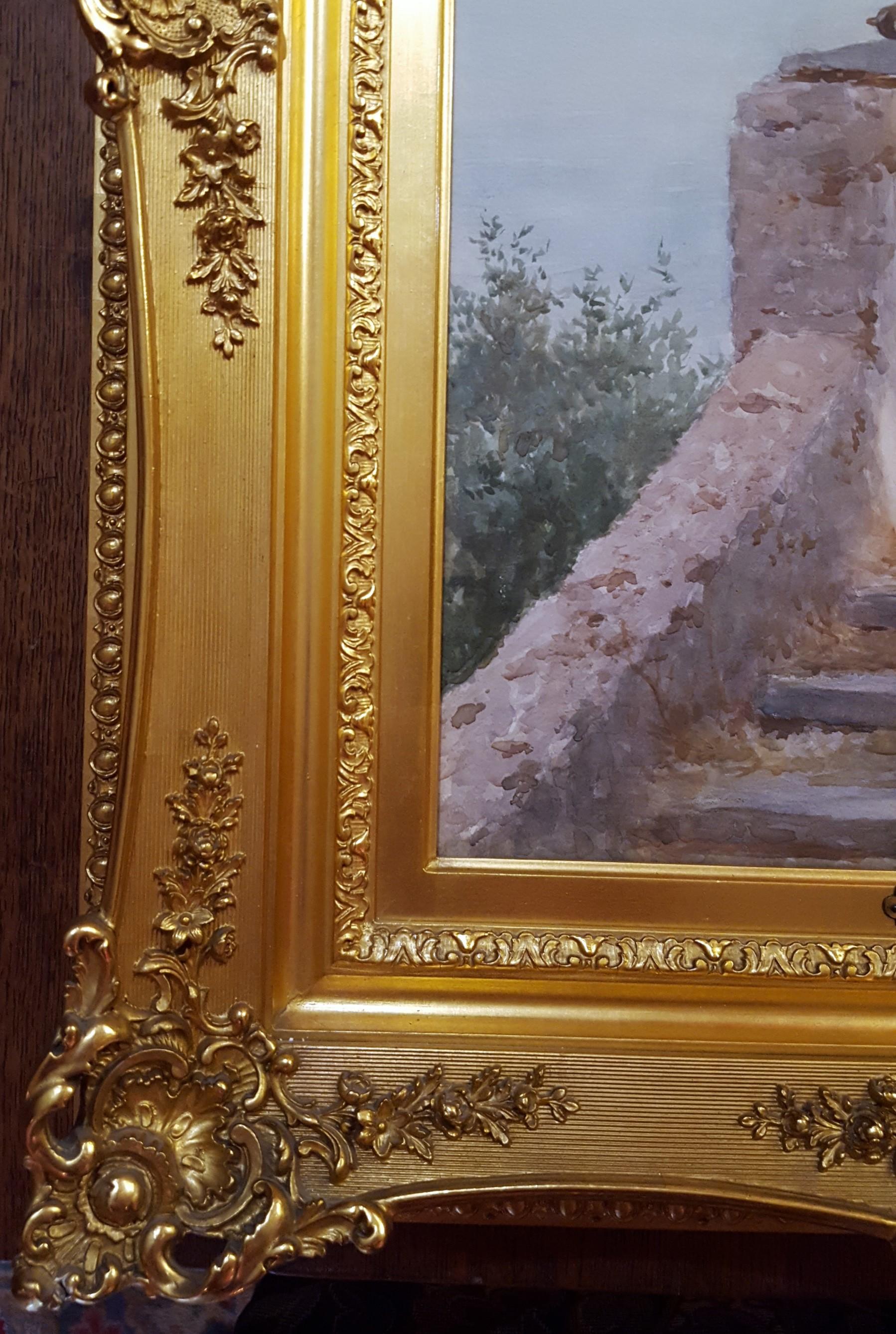 Luigi Olivetti - Young Italian Woman Spinning Thread /// Antique ...