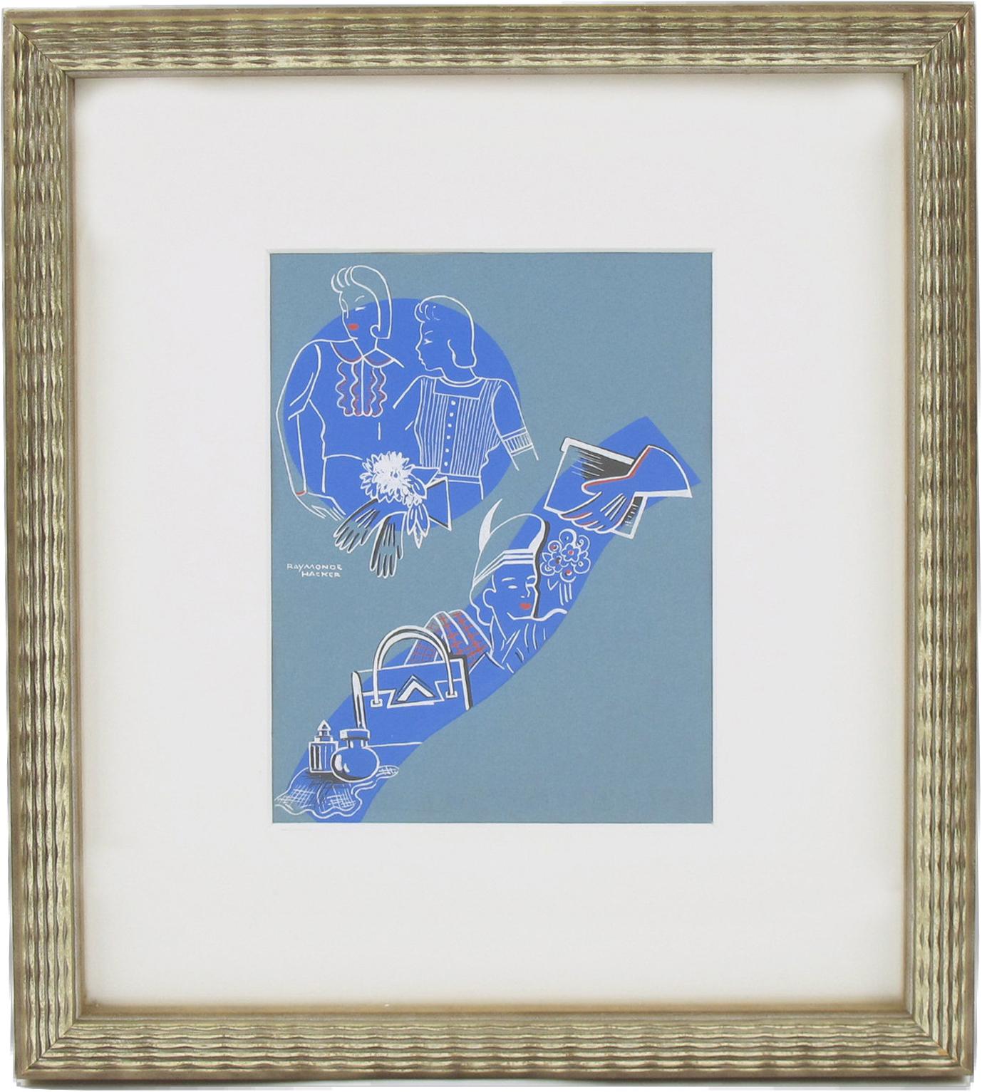 Raymonde Hacker - French Art Deco Original Gouache Illustration Drawing ...