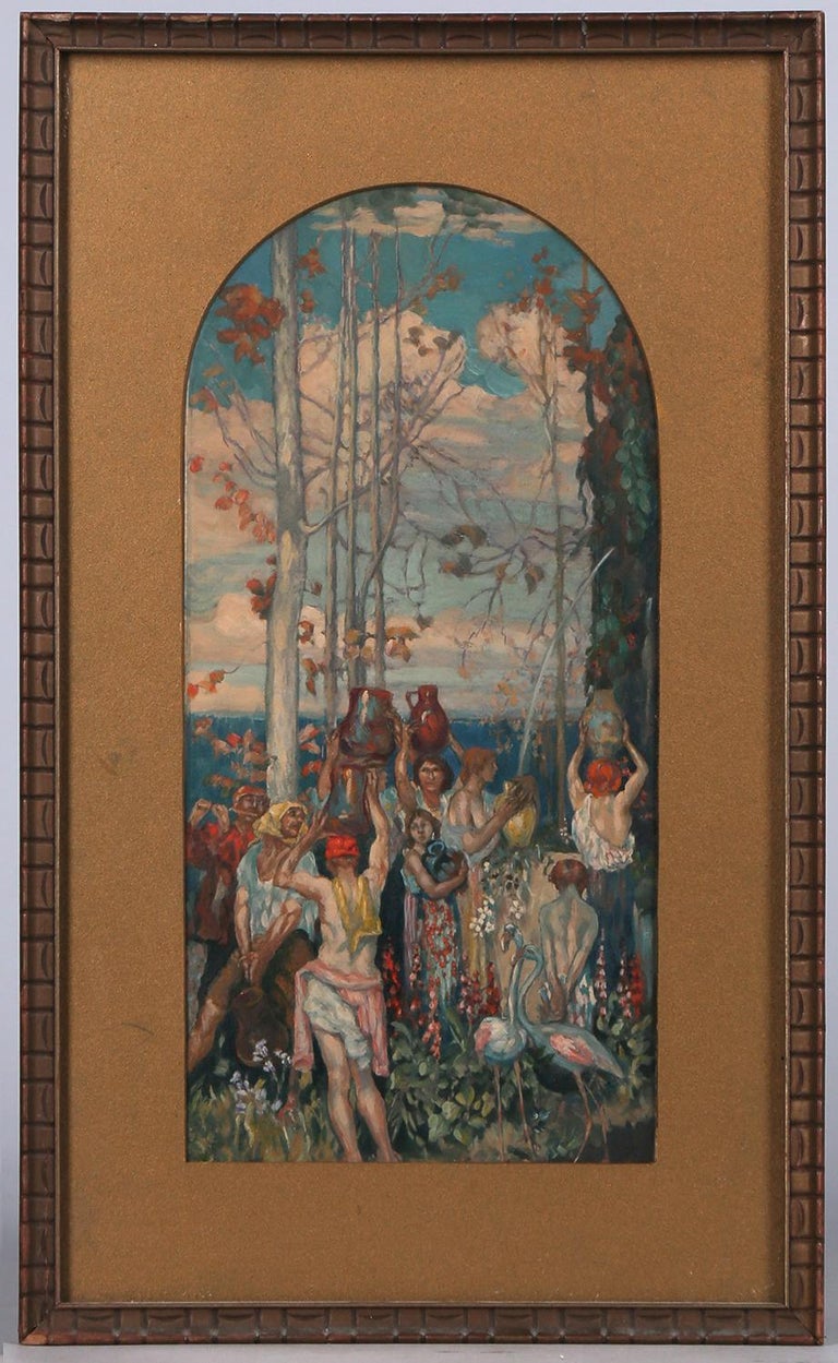 Mary Amanda Lewis - Allegorical Hunters and Gatherers Diptych For Sale ...