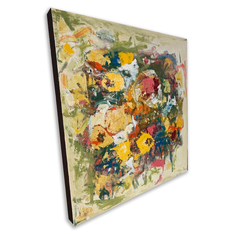Walter Redondo - Walter Redondo "Flower Patch" Oil on Canvas Painting ...