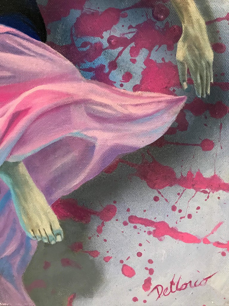 Chris Dellorco - Chris Dellorco "Aqua 1" Figurative Oil and Acrylic ...