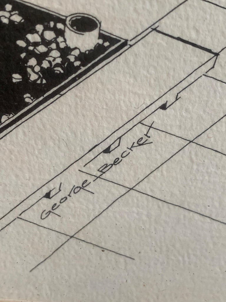 George Becker - Chicago Ink Drawing, Signed and framed by George Becker ...