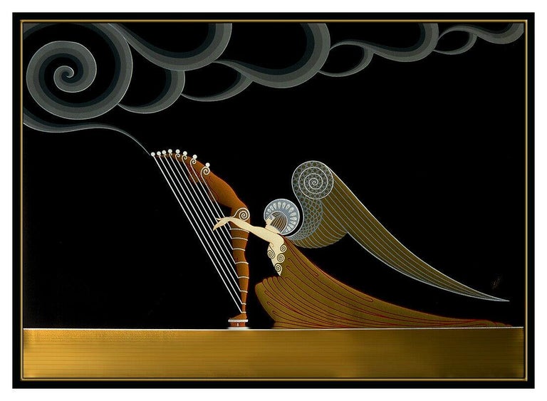 Erté - Erte Large Embossed The Angel Hand Signed Serigraph Set Design ...