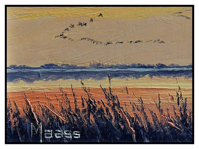 David Maass - David Maass Original Oil Painting On Board Wildlife Geese ...
