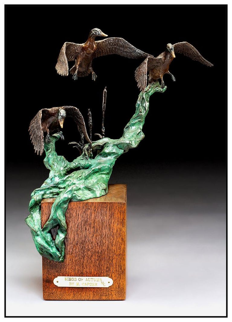 Mike Casper - Mike Casper Wings Of Autumn Bronze Duck Sculpture Signed ...