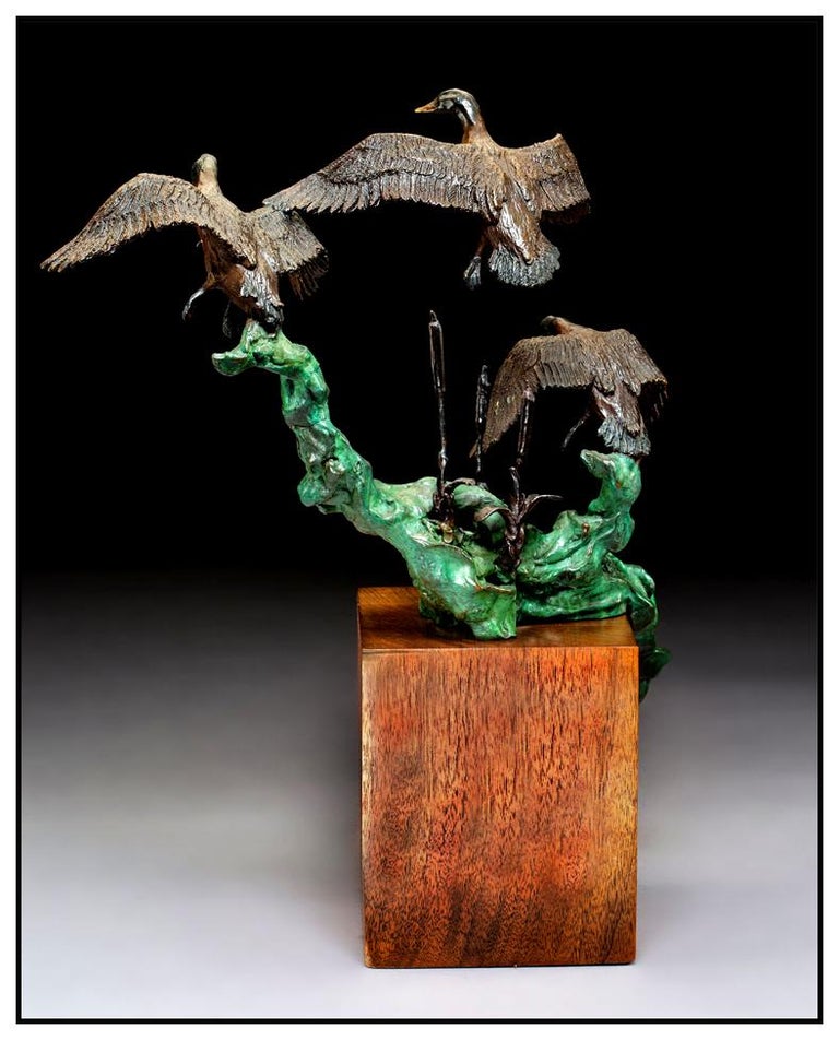 Mike Casper - Mike Casper Wings Of Autumn Bronze Duck Sculpture Signed ...