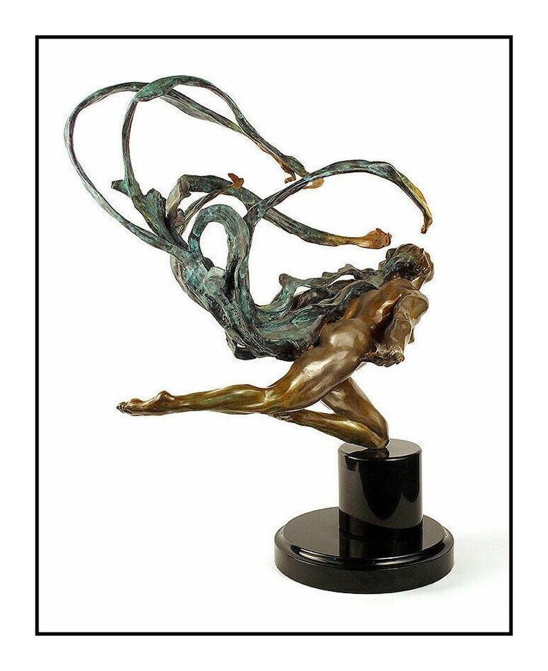 M.L. Snowden - M.L. Snowden Wind Scarf Bronze Sculpture Signed Female ...